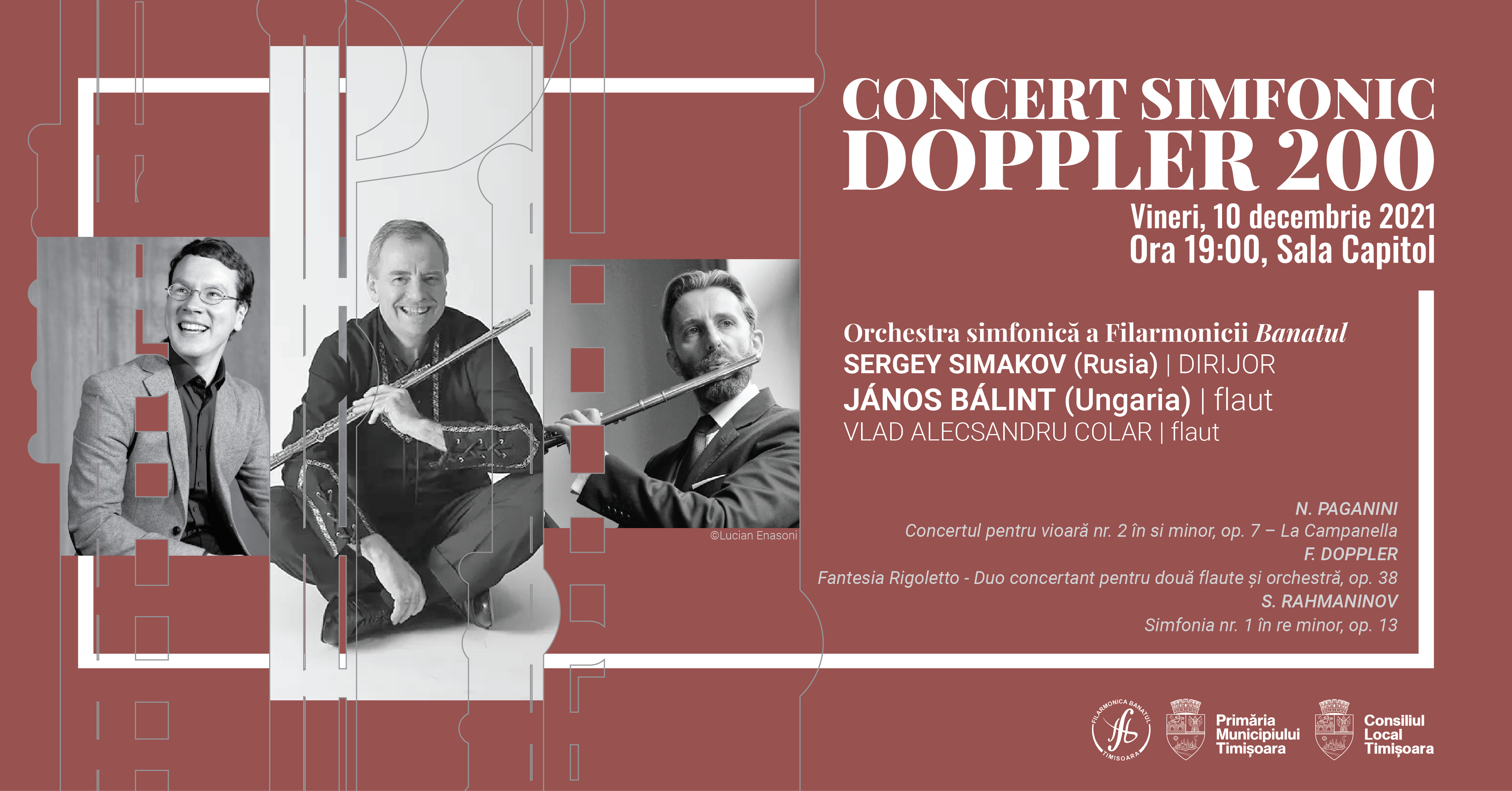 Concert simfonic - Doppler 200 | dirijor: Sergey Simakov, soliști: János Bálint & Vlad A. Colar ...